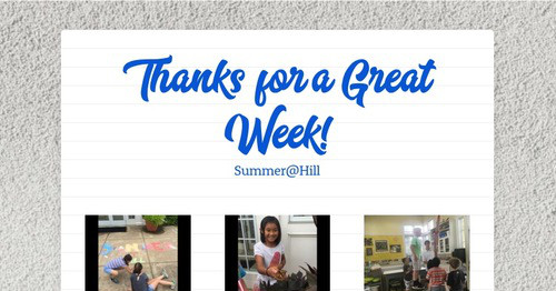 Thanks for a Great Week! | Smore Newsletters