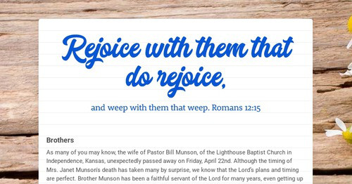 Rejoice with them that do rejoice, | Smore Newsletters
