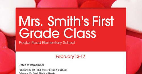 Mrs. Smith's First Grade Class