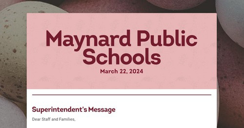 Maynard Public Schools | Smore Newsletters