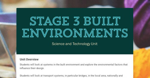 Stage 3 Built Environments | Smore Newsletters