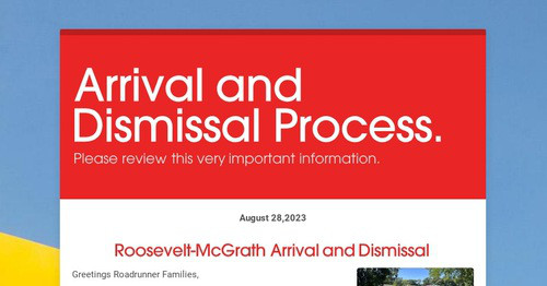 Arrival and Dismissal Process. | Smore Newsletters