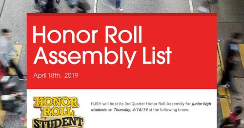 Honor Roll Assembly List | Smore Newsletters for Business