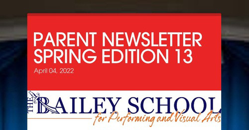 PARENT NEWSLETTER SPRING EDITION 13 | Smore Newsletters for Business