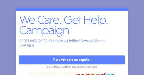 We Care. Get Help. Campaign | Smore Newsletters
