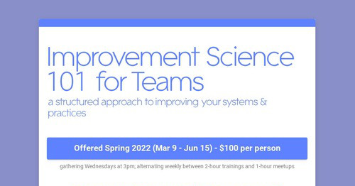 Improvement Science 101 for Teams