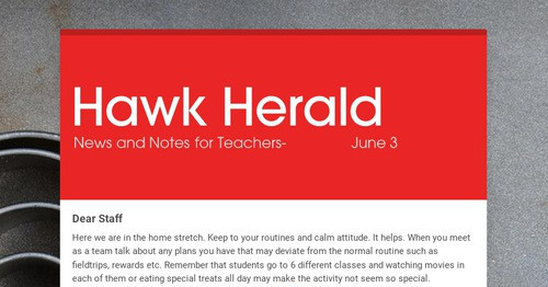 Hawk Herald | Smore Newsletters