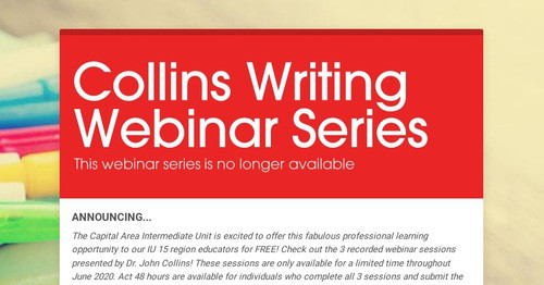Collins Writing Webinar Series | Smore Newsletters