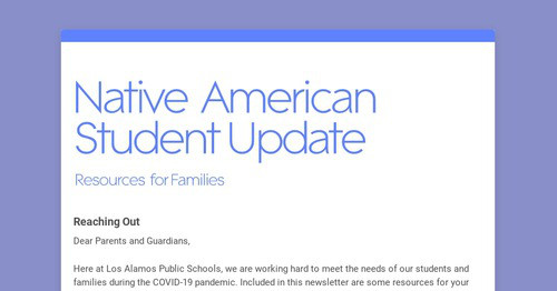 Native American Student Update | Smore Newsletters