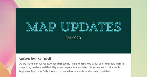 MAP Updates | Smore Newsletters