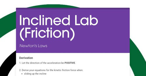 Inclined Lab (Friction)
