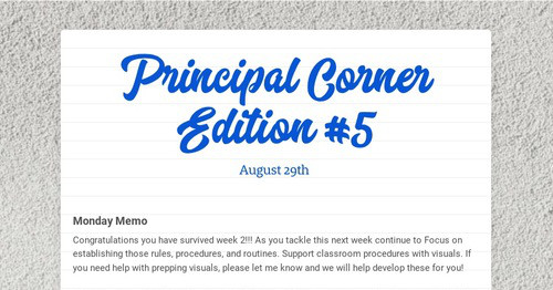 Principal Corner Edition #5