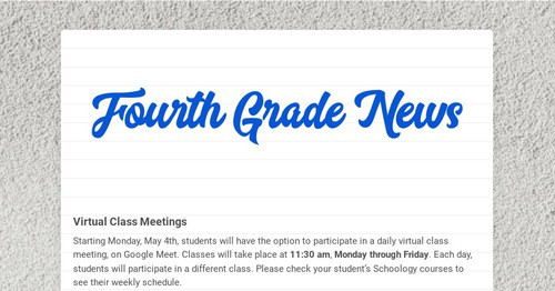 Fourth Grade News | Smore Newsletters for Education