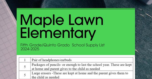 Maple Lawn Elementary | Smore Newsletters