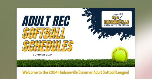 Adult Recreation Softball Schedules | Smore Newsletters for Education