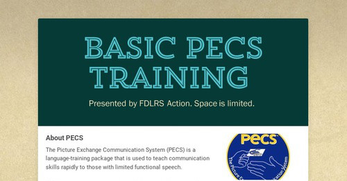 Basic PECS Training | Smore Newsletters
