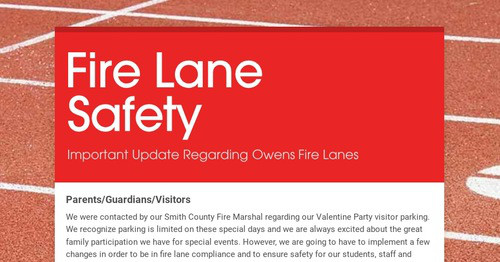 Fire Lane Safety | Smore Newsletters for Education