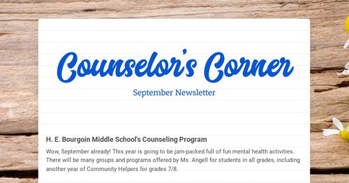 Counselor's Corner | Smore Newsletters
