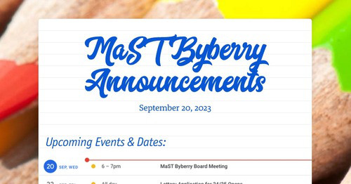 MaST Byberry Announcements | Smore Newsletters