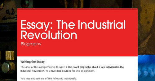 Essay: The Industrial Revolution