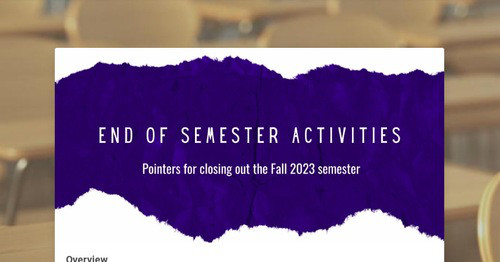 End of Semester Activities | Smore Newsletters