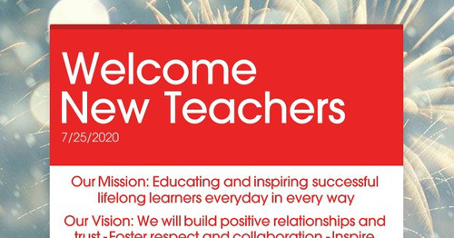 Welcome New Teachers | Smore Newsletters