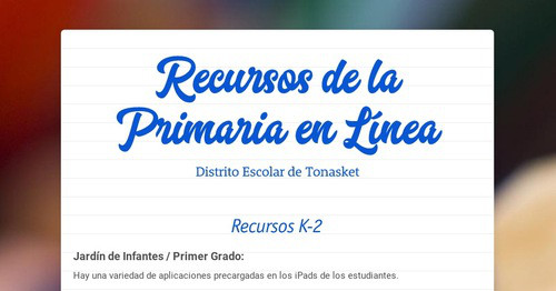 Recursos de la Primaria en Línea