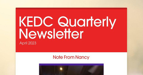 KEDC Quarterly Newsletter | Smore Newsletters
