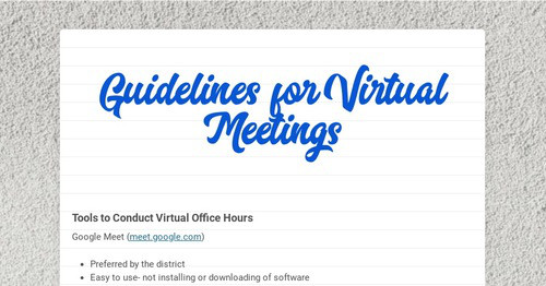 Guidelines for Virtual Meetings | Smore Newsletters for Business