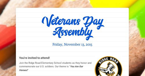 Veterans Day Assembly | Smore Newsletters for Education