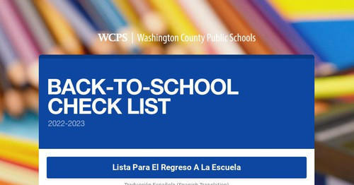 BACK-TO-SCHOOL CHECK LIST