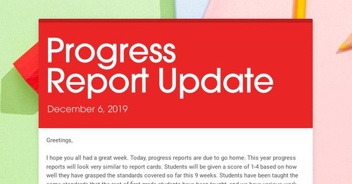 Progress Report Update | Smore Newsletters for Education