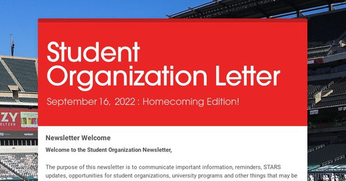 Student Organization Letter | Smore Newsletters for Education