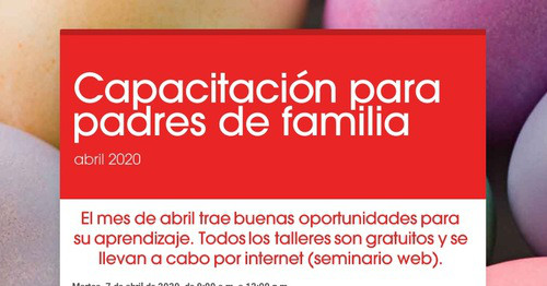 Capacitación para padres de familia | Smore Newsletters