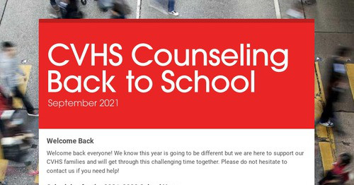 CVHS Counseling Back to School