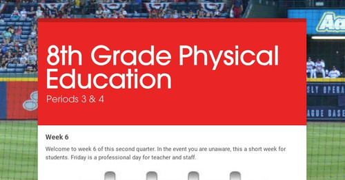 8th Grade Physical Education | Smore Newsletters