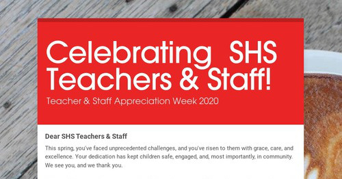Celebrating SHS Teachers & Staff! | Smore Newsletters