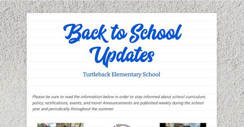 Back to School Updates | Smore Newsletters