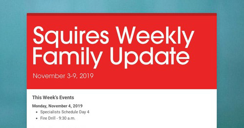 Squires Weekly Family Update | Smore Newsletters