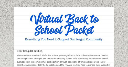 Virtual Back to School Packet | Smore Newsletters