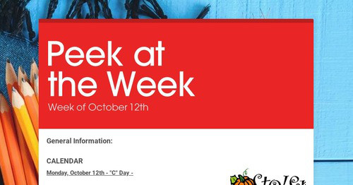 Peek at the Week | Smore Newsletters for Business