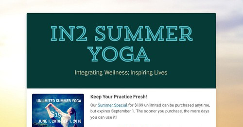 In2 Summer Yoga | Smore Newsletters