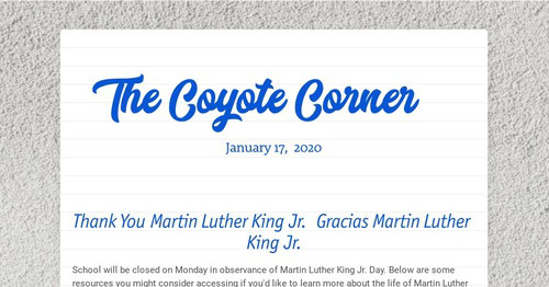 The Coyote Corner | Smore Newsletters