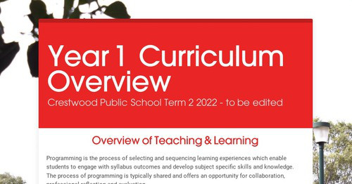 Year 1 Curriculum Overview | Smore Newsletters