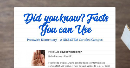Did you know? Facts You can Use | Smore Newsletters