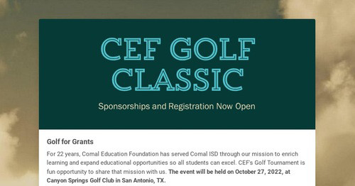 CEF Golf Classic | Smore Newsletters
