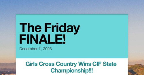 The Friday FINALE! | Smore Newsletters