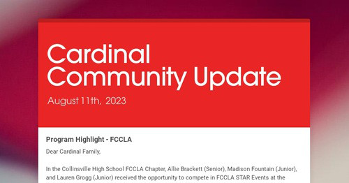 Cardinal Community Update