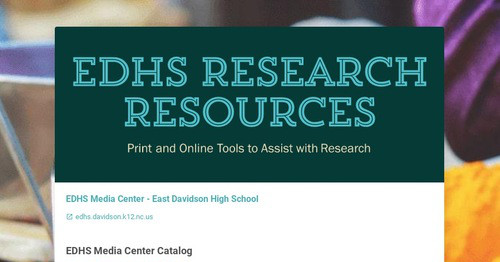 EDHS Research Resources | Smore Newsletters for Education