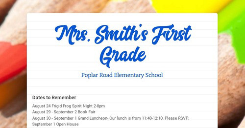 Mrs. Smith's First Grade
